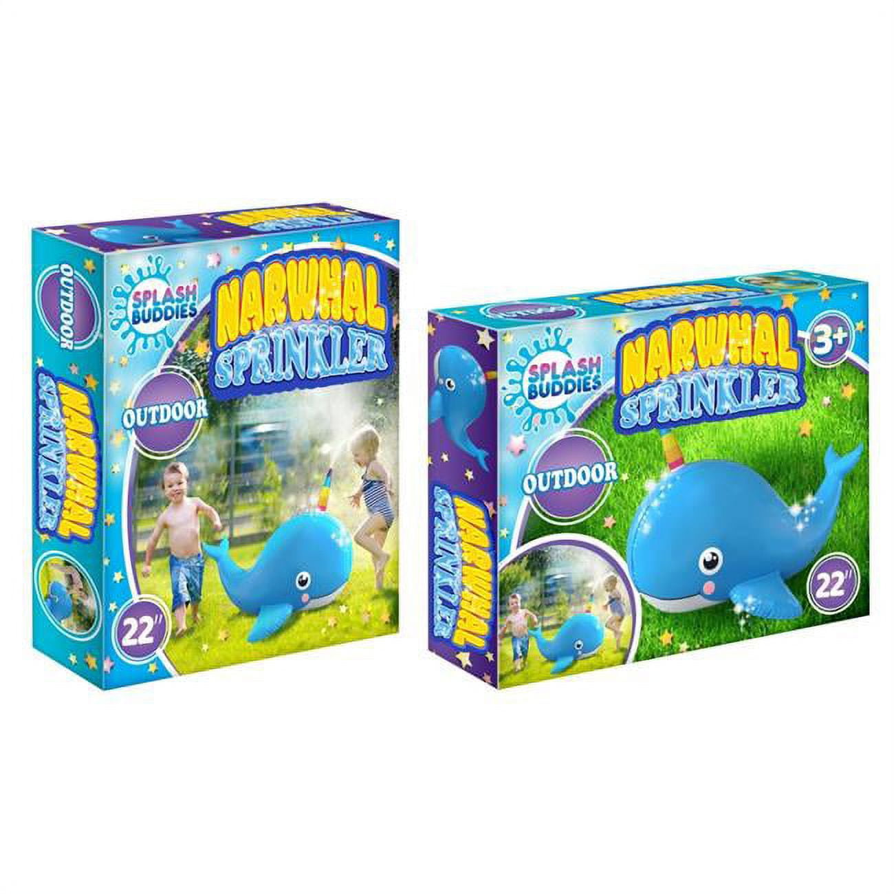 Splash Buddies BH53275 Inflatable Sprinkler Kids Narwhal Toys, Blue ...