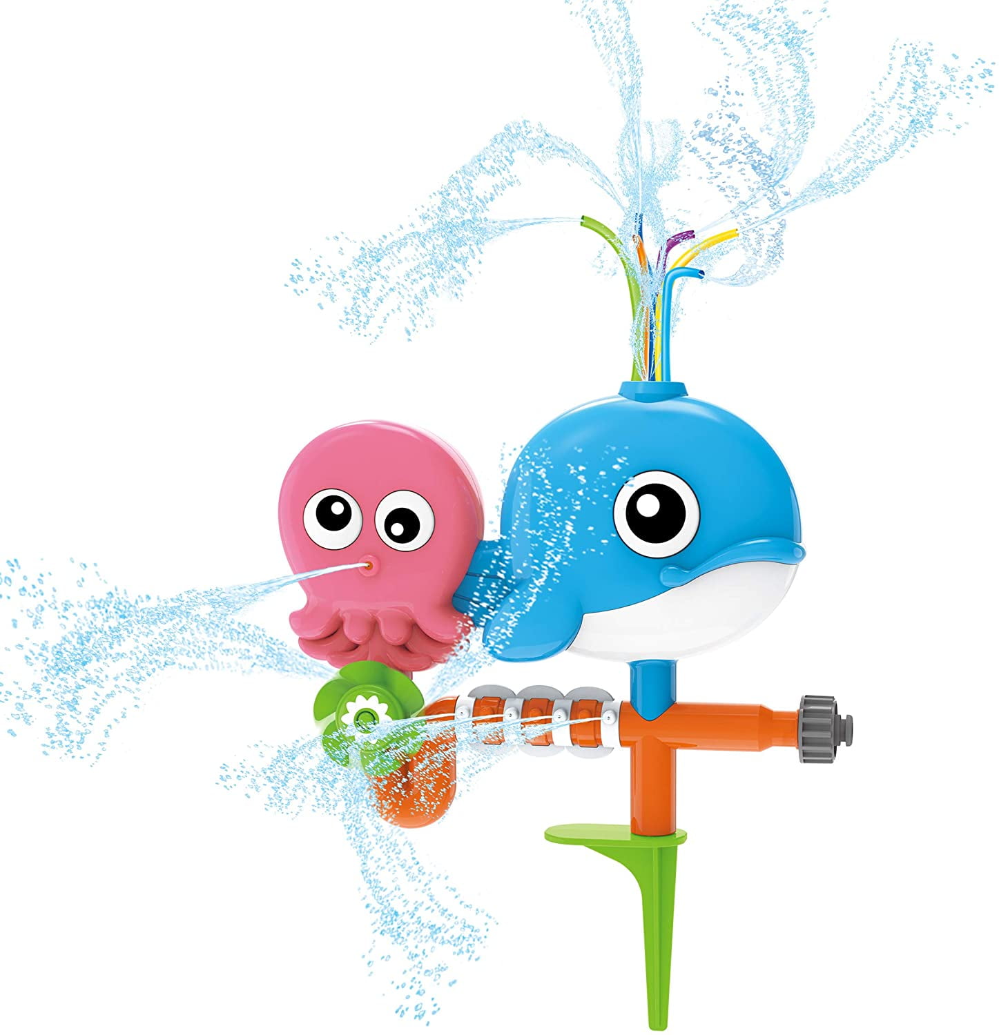 Splash Buddies Whale & Octopus Sprinkler Toy for Kids & Teens, Outdoor ...
