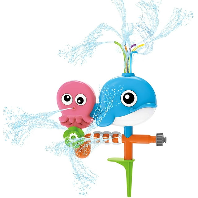 Splash Buddies Whale & Octopus Sprinkler Toy for Kids & Teens, Outdoor ...