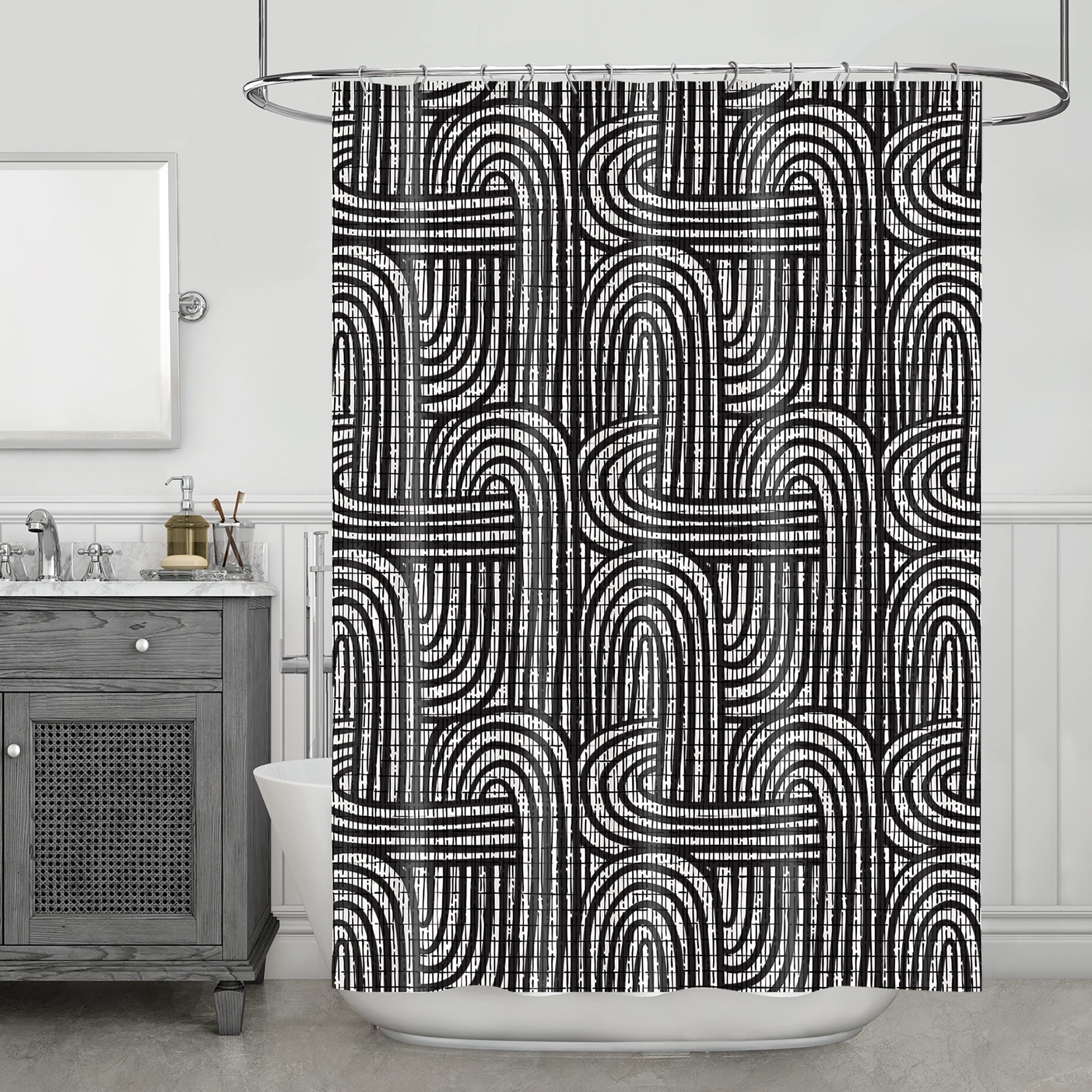 Splash Daphne Black Fabric Shower Curtain, 70” x 72” - Walmart.com