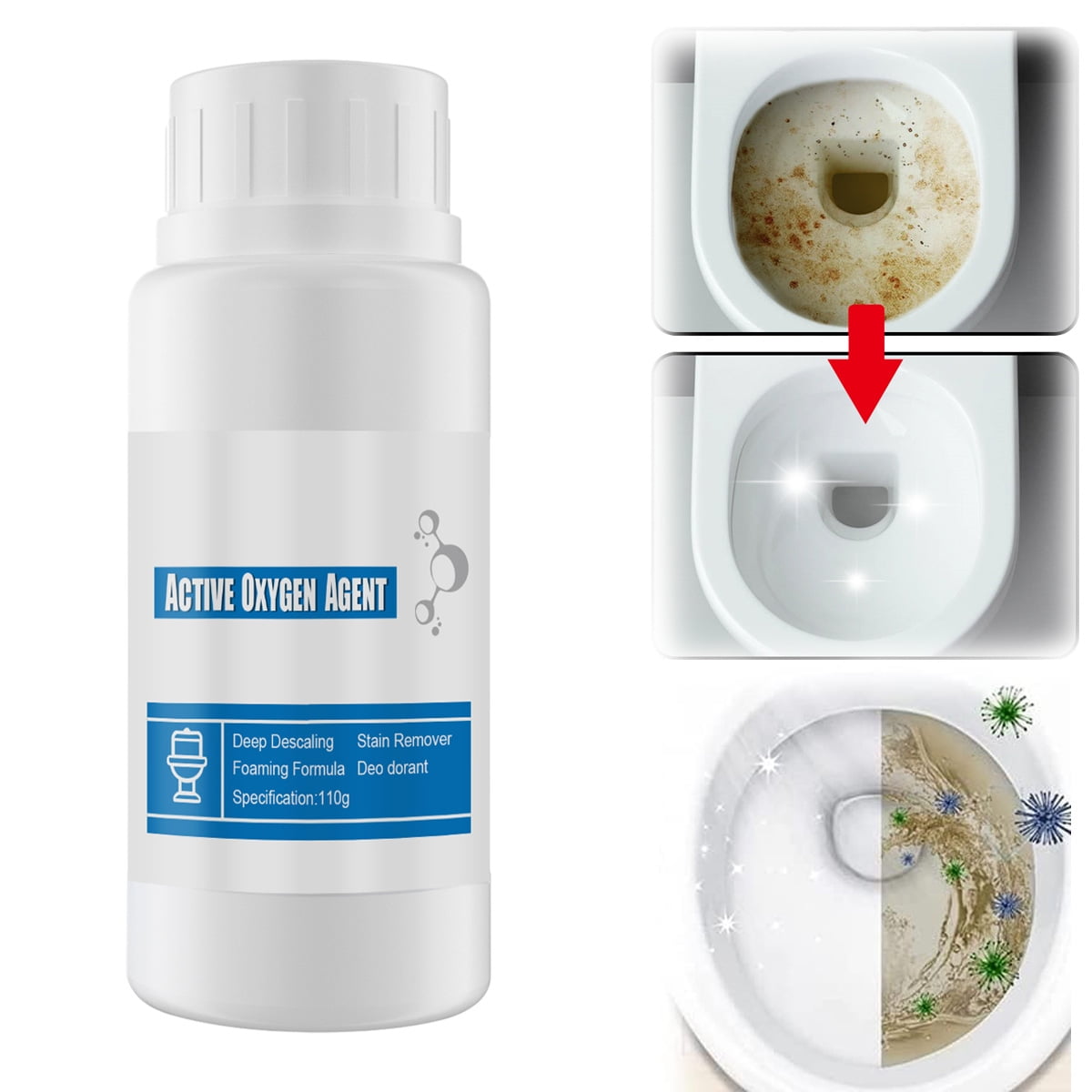 Splash Foam Toilet Cleaner Foam Powder, Natural Toilet Splash Cleaner ...