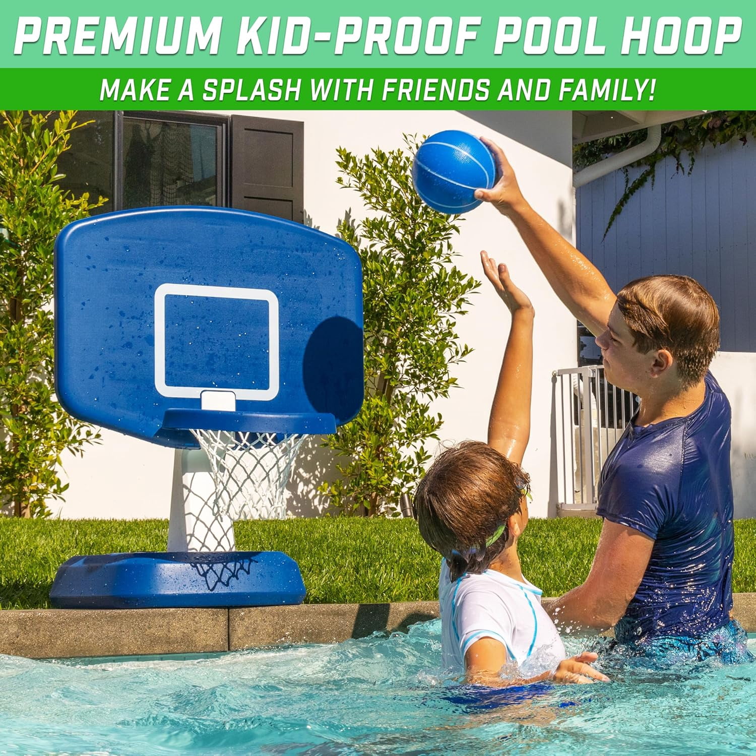 Splash Hoop Classic Swimming Pool Basketball Game - Blue or White ...