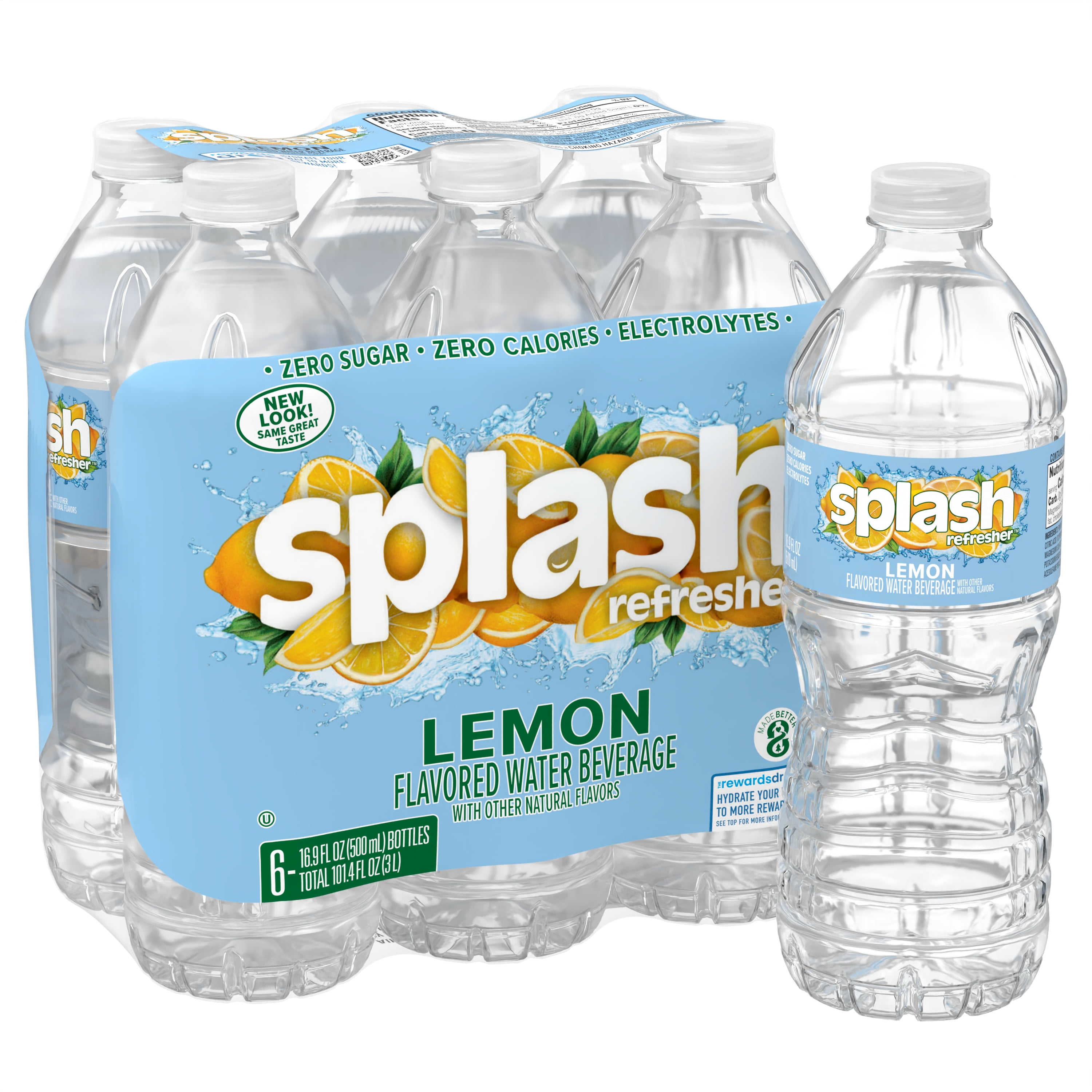 Splash Lemon Flavored Water 16.9 fl oz 6-pack, Refreshing Hydration ...