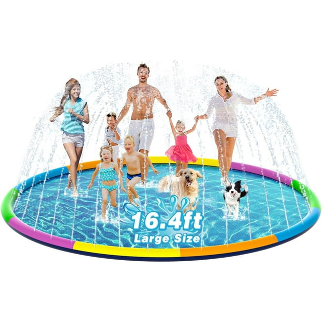 Splash Pad, 16.4FT Size Extra Large Sprinkler Play Mat for Dogs & Kids ...