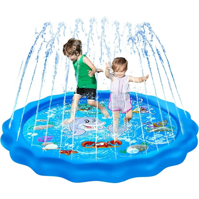 Splash Pad, 67" Sprinkler for Kids Outdoor Toys for Backyard, Play Mat ...