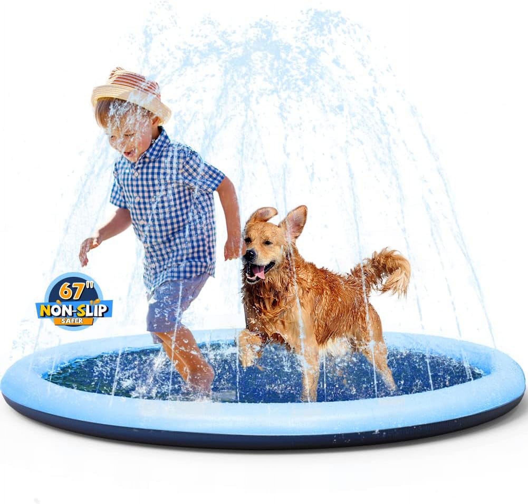 Splash Pad for Kids and Dog, Thicken Sprinkler Pool Summer Outdoor ...