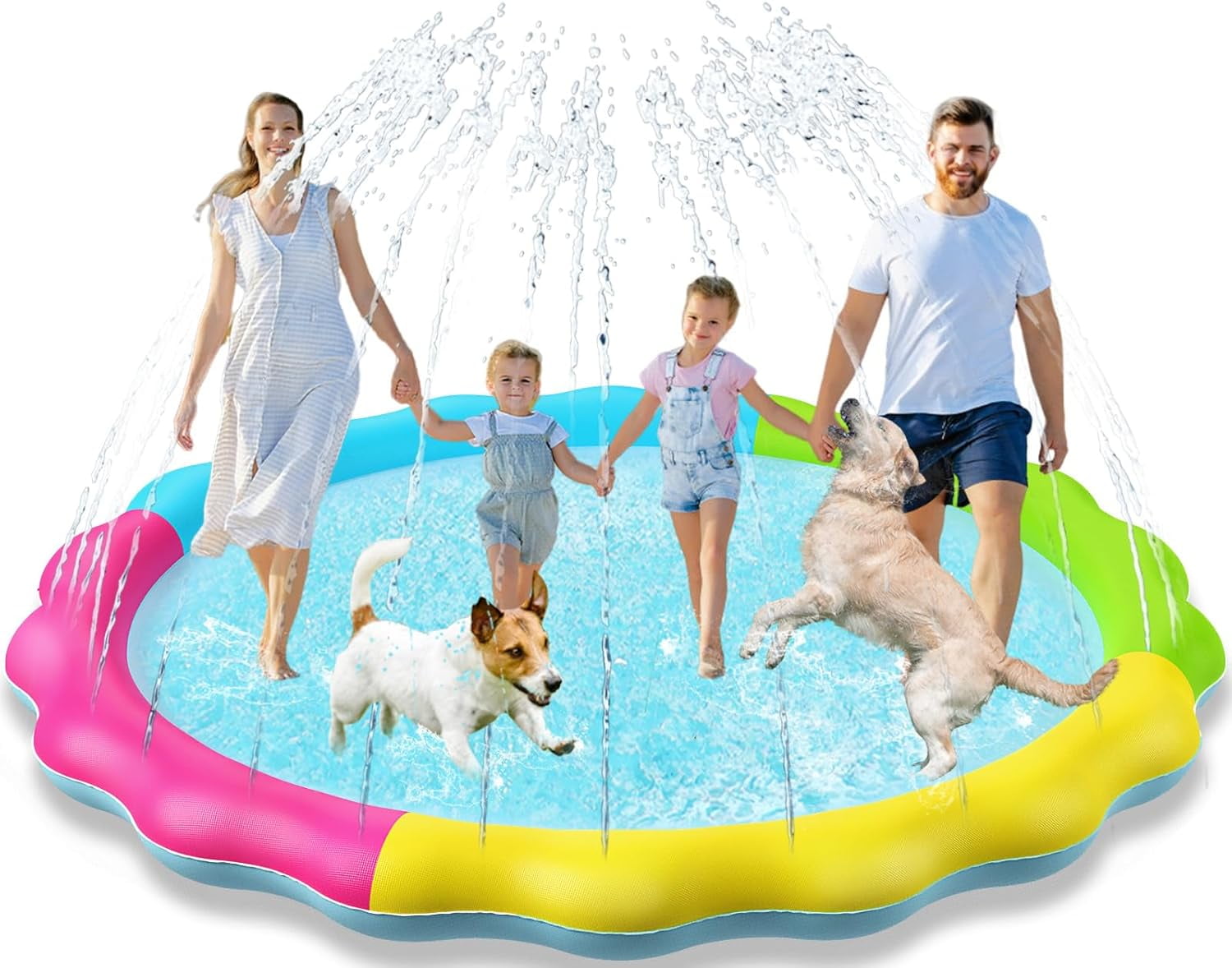 Splash Pad Sprinkler for Kids Splash Play Mat Outdoor Water Toys ...