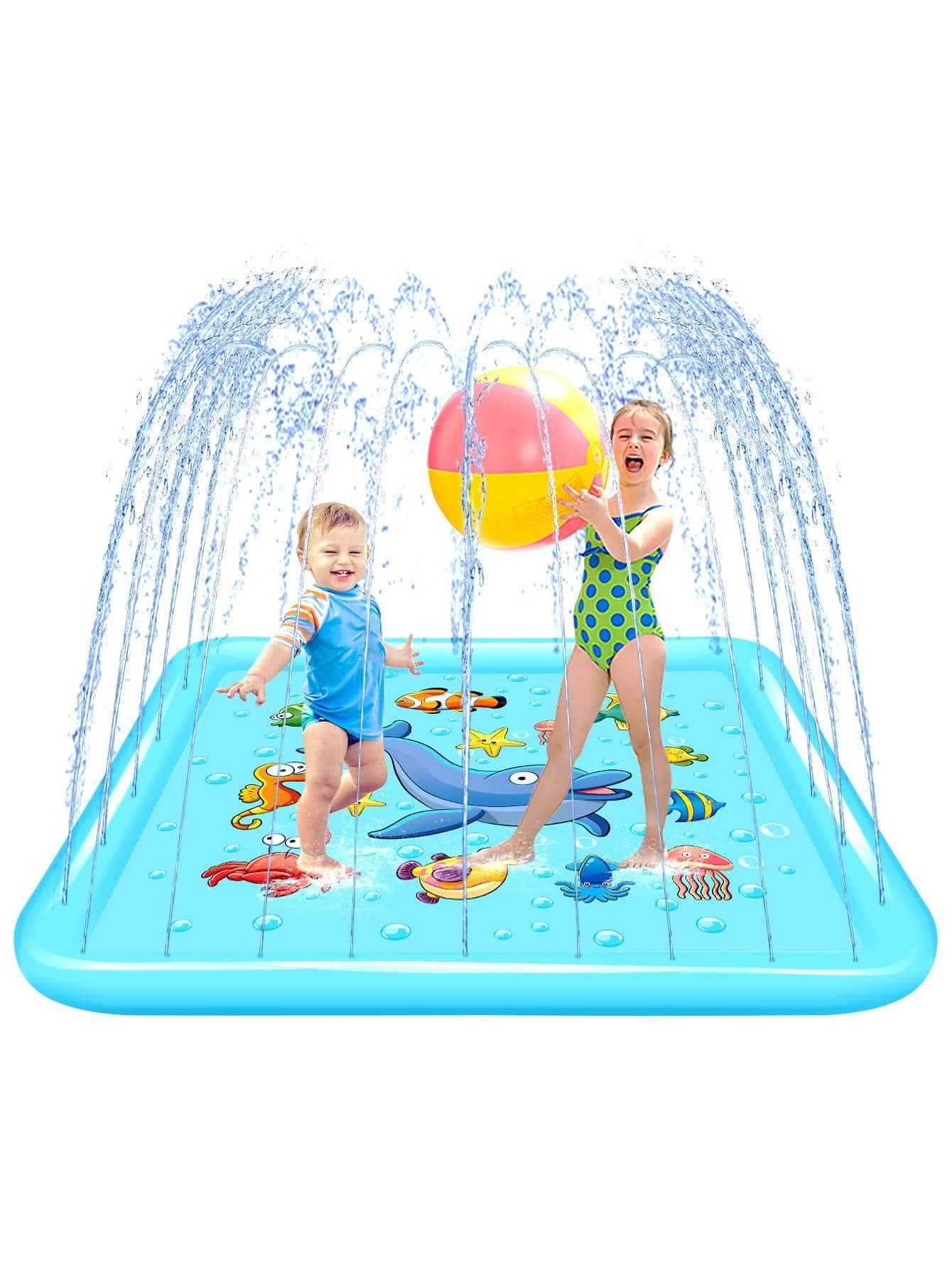 Splash Pad For Toddlers, Outdoor Sprinkler For Kids, 67" Summer Water ...