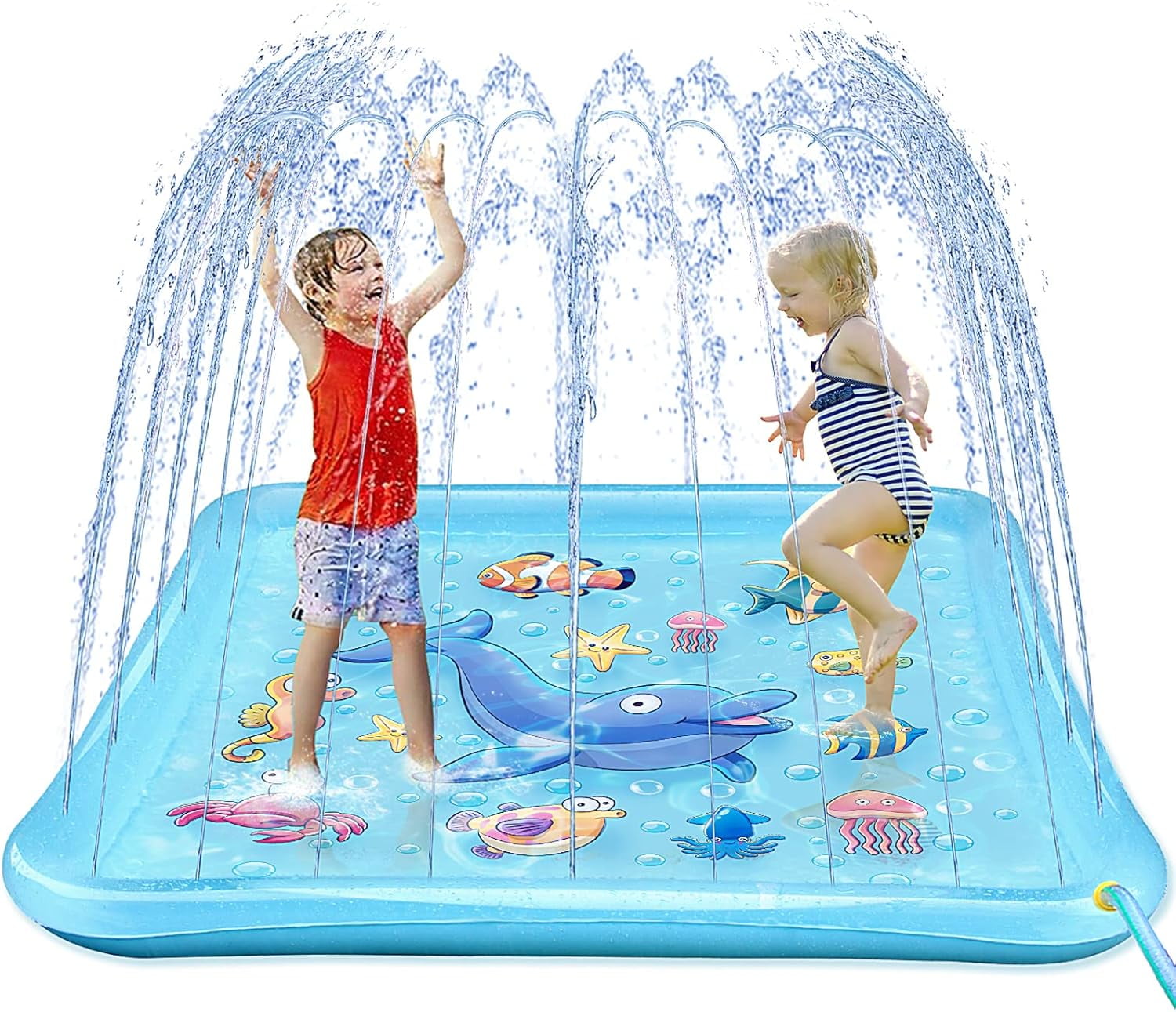 Splash Pad for Toddlers, Outdoor Sprinkler for Kids, 67" Summer Water ...