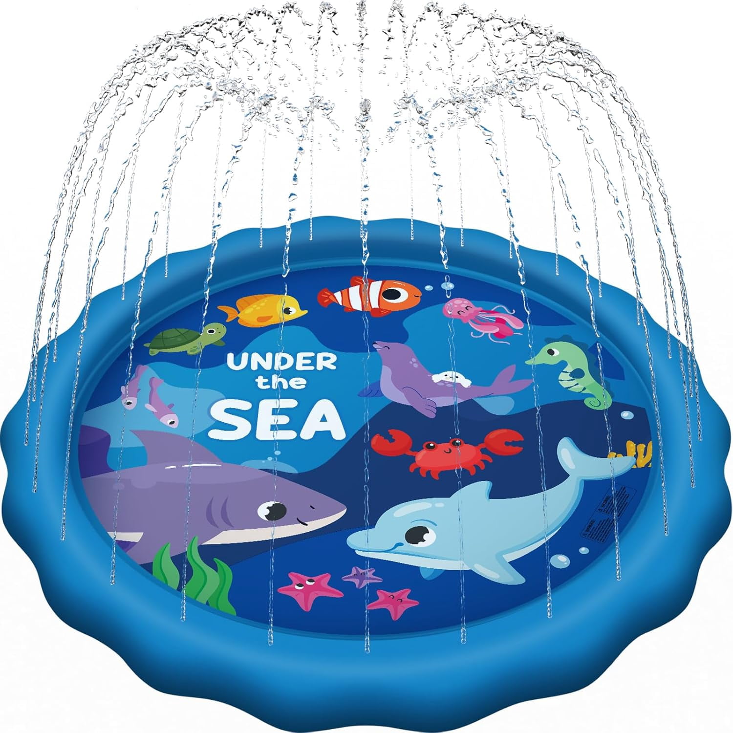 Splash Pad “Under The Sea”, Toddler Outdoor Toys Spray Water for Aged 3 ...