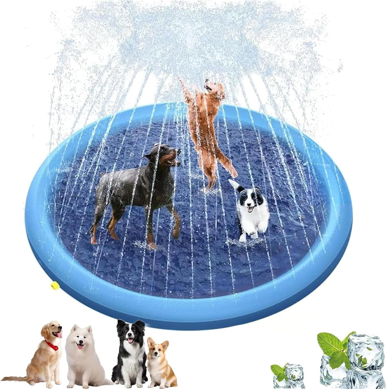 Splash Pad for Dogs, Non-Slip Dog Water Play Mat, for Large Dogs Heavy ...