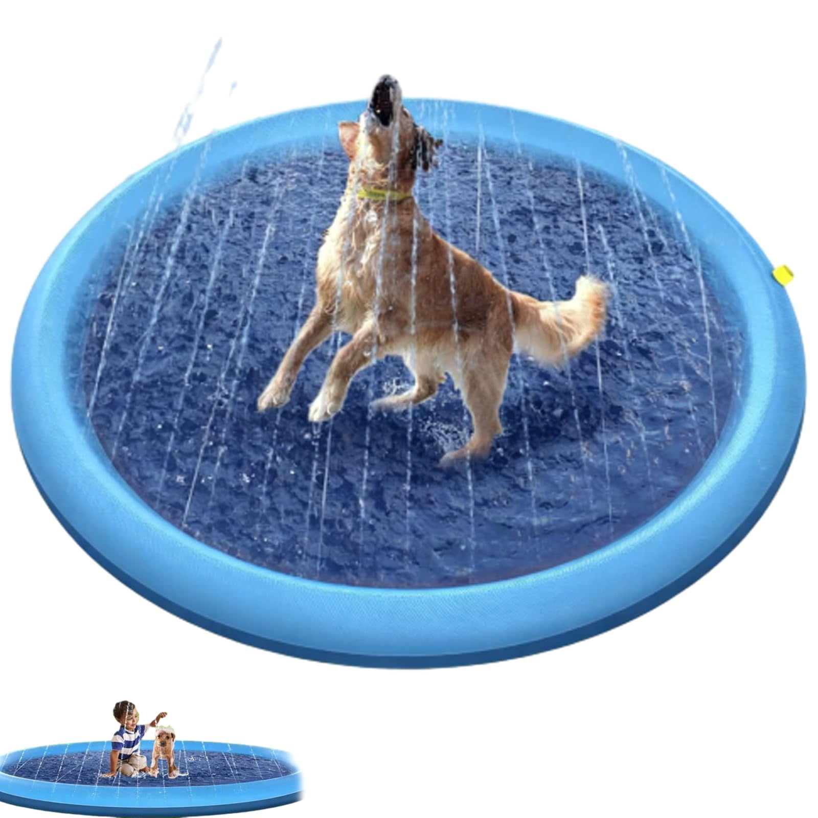 Splash Pad for Dogs, Thickened Non-Slip Dog Sprinkler Splash Pad, Tear ...