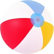 36" White and Red Classic Inflatable 6 Panel Beach Ball - Walmart.com