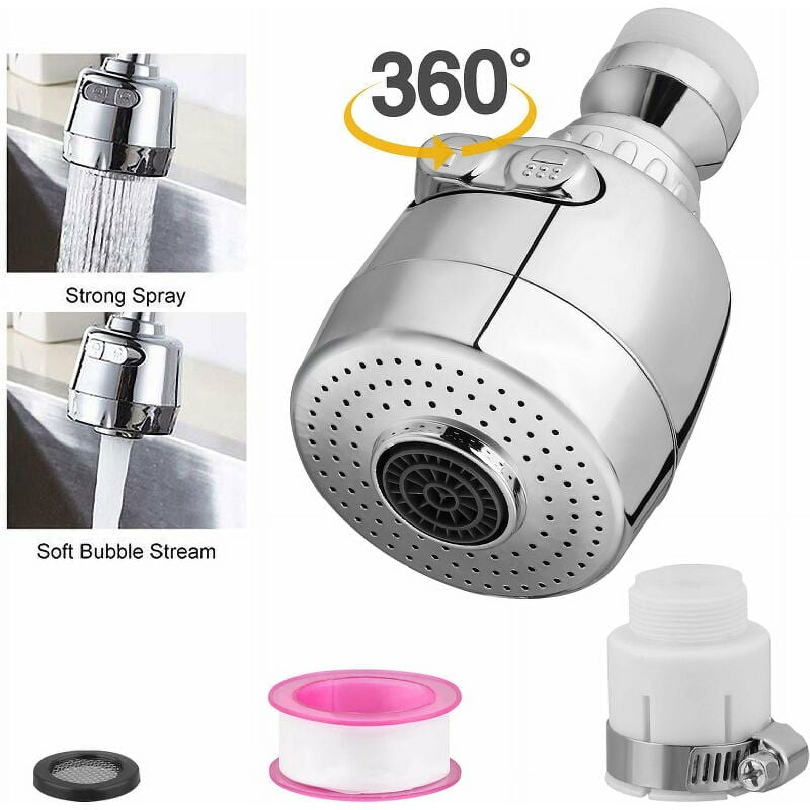 Splash Proof Faucet Extender, Stainless Steel Water Saving Flexible ...