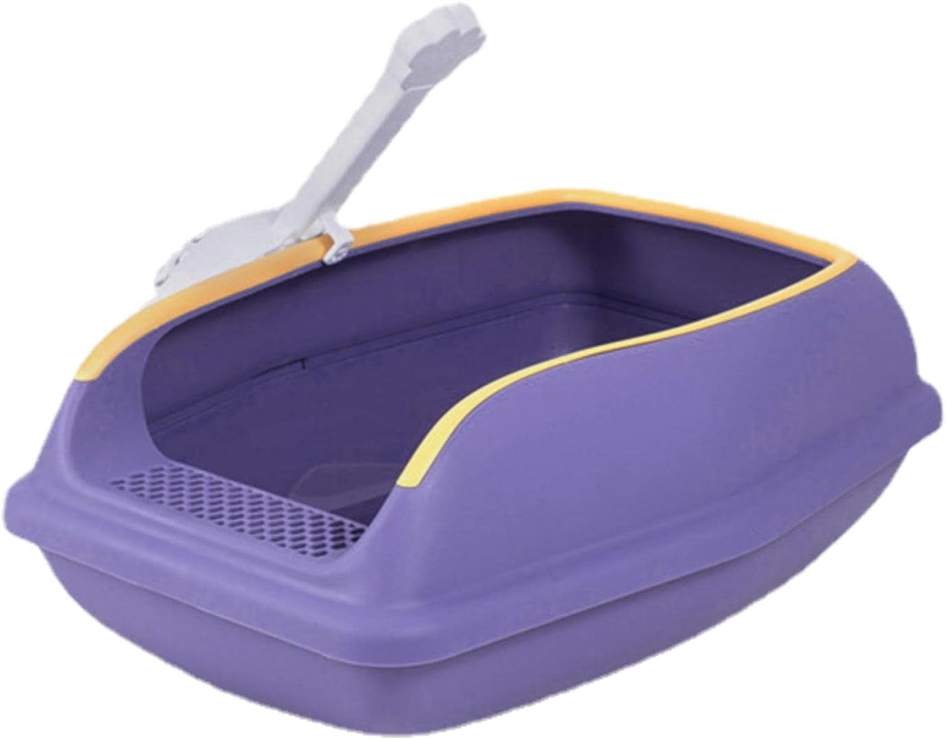 Splash-Proof Open Cat Litter Tray with Movable Fence - for Kittens ...