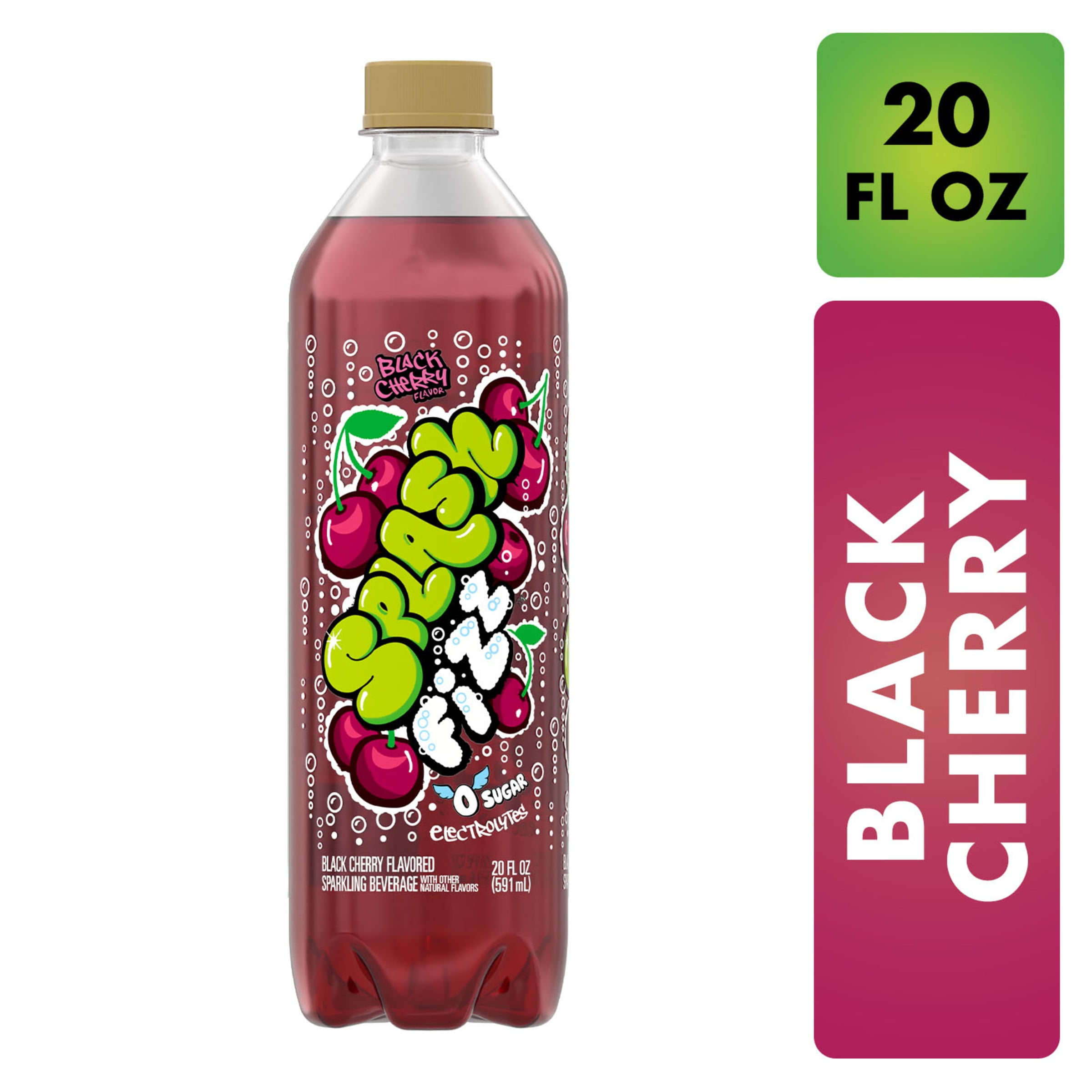 Splash Refresher Fizzy Black Cherry Flavor Sparkling Water Beverage, 20 Fl Oz Bottle - Walmart.com