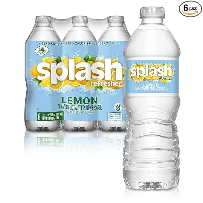 Splash Refresher Lemon Flavored Water, 16.9 Fl Oz, 6-Pack - Walmart.com