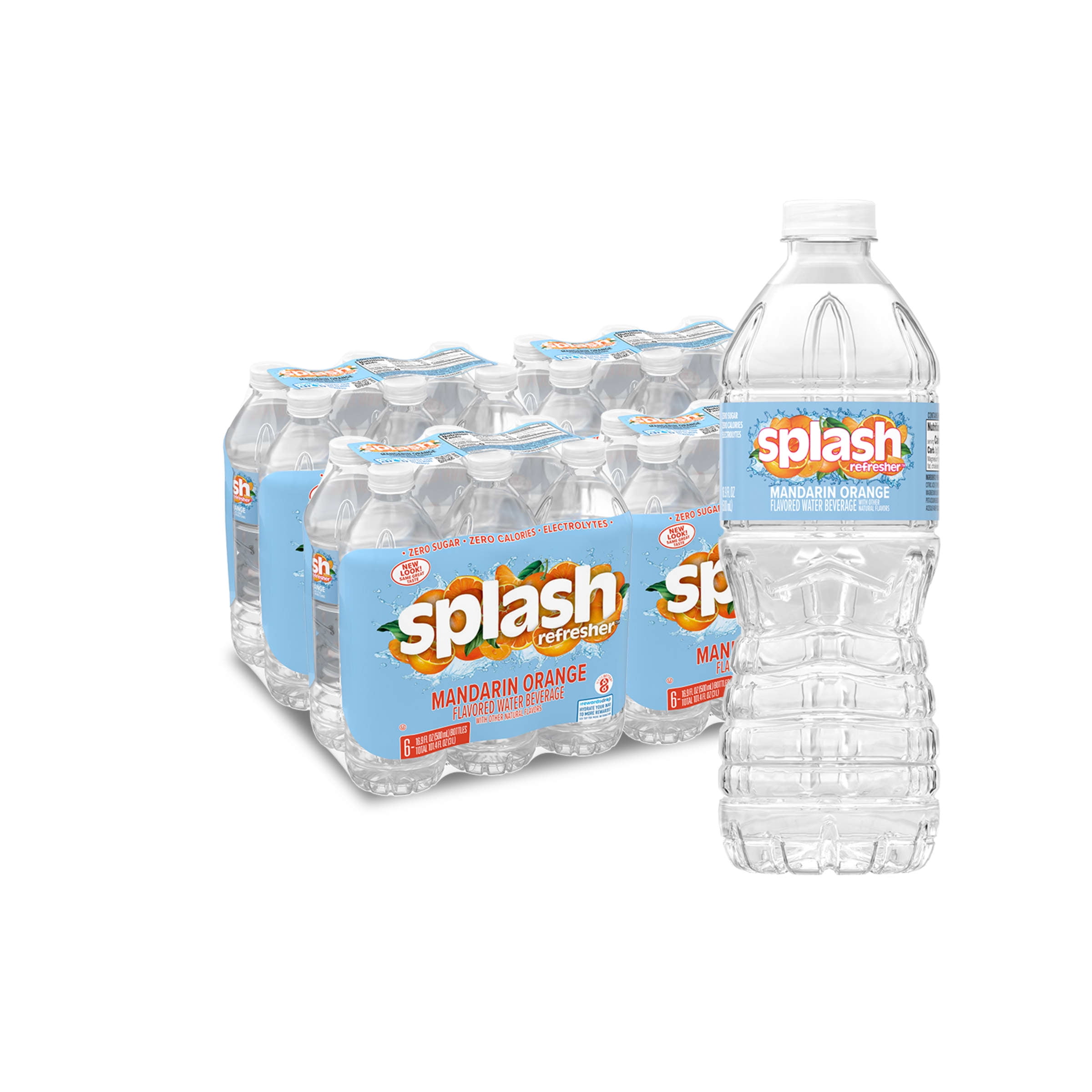 Splash Refresher Mandarin Orange Flavor Beverage, 24 Pack, 16.9 fl oz ...