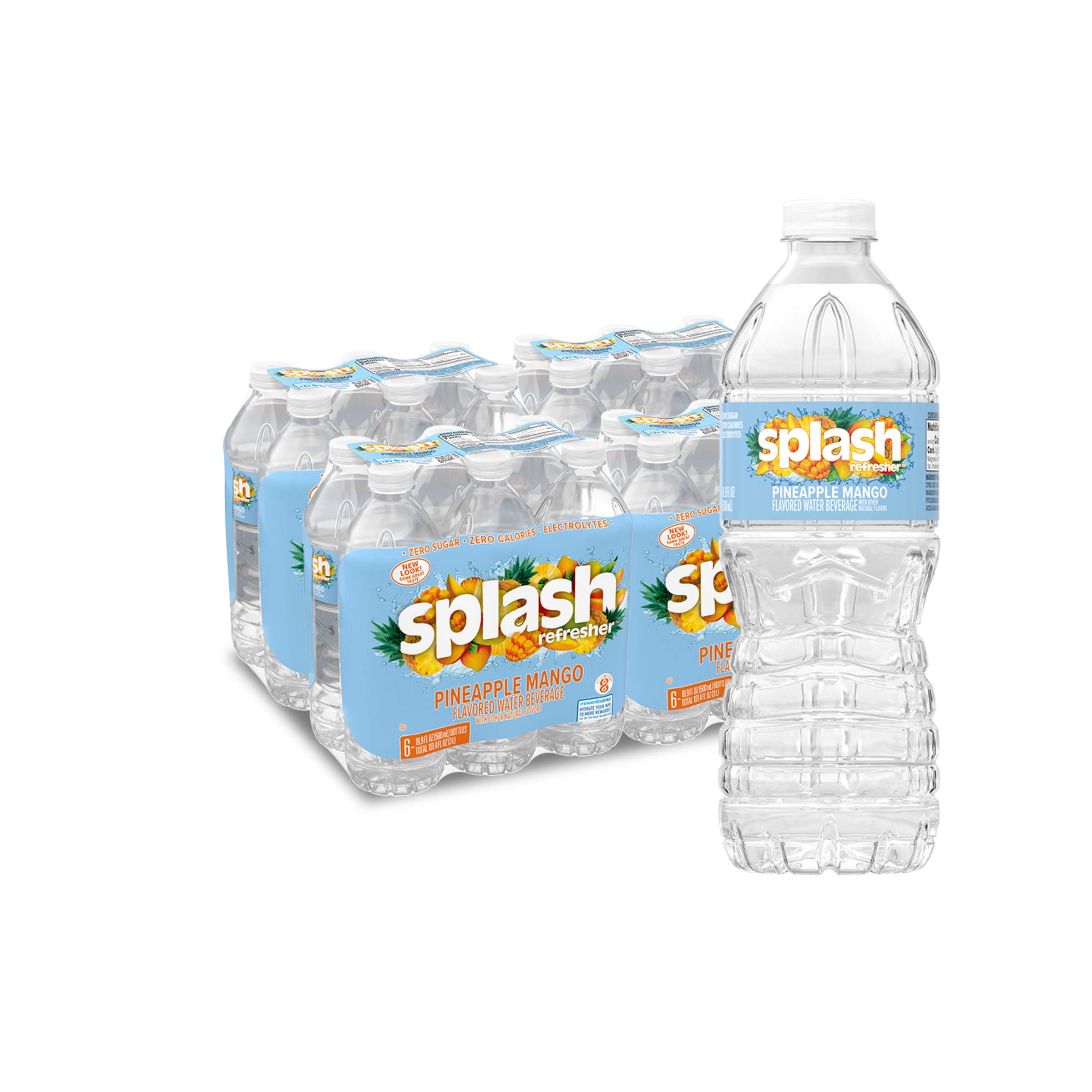 Splash Refresher Fruity Pineapple Mango Flavored Water Drink, 16.9 fl ...