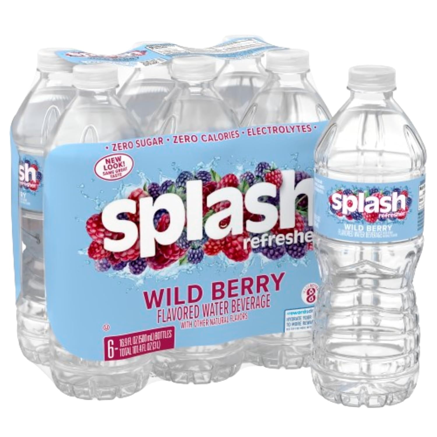 Splash Refresher Wild Berry Flavor Water Beverage 16.9 Fl Oz Plastic ...