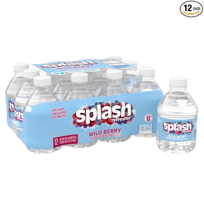 Splash Refresher Wild Berry Flavored Water, 8 Fl Oz, Plastic Bottle ...