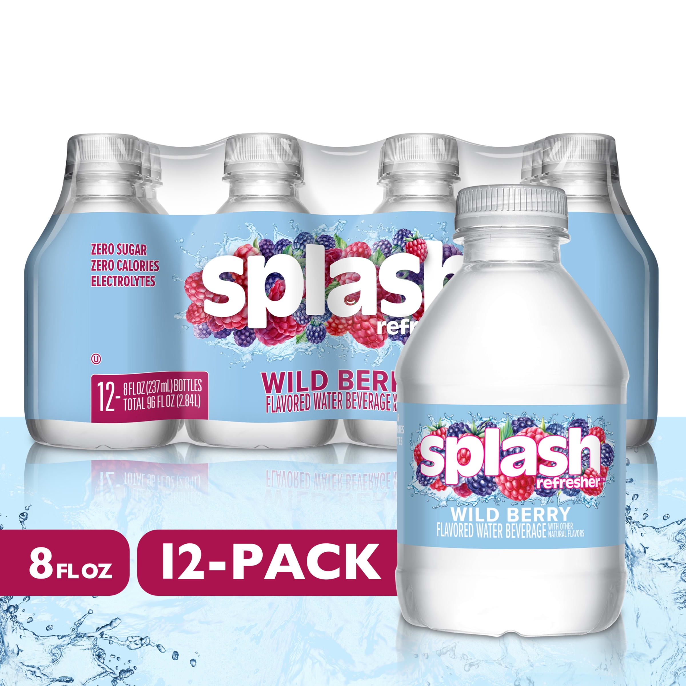 Splash Refresher Wild Berry Flavored Fruity Beverage Drink, 8 fl oz, 12 ...