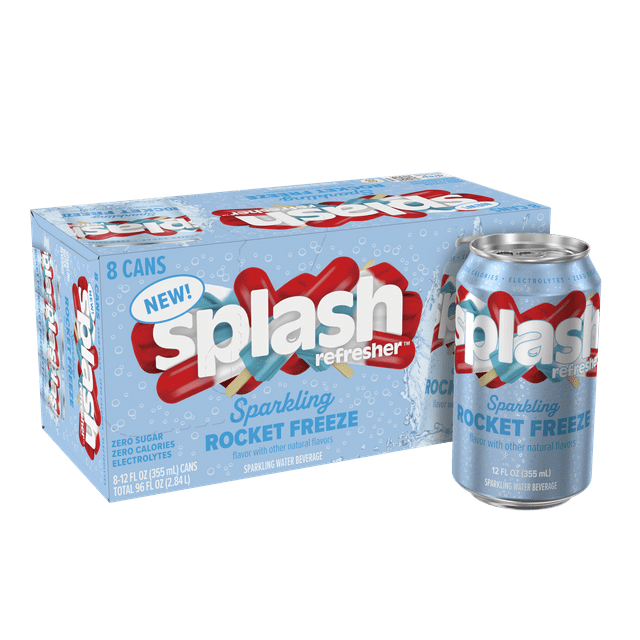 Splash Rocket Freeze Sparkling Water, 12 fl oz, 8 Cans - Walmart.com