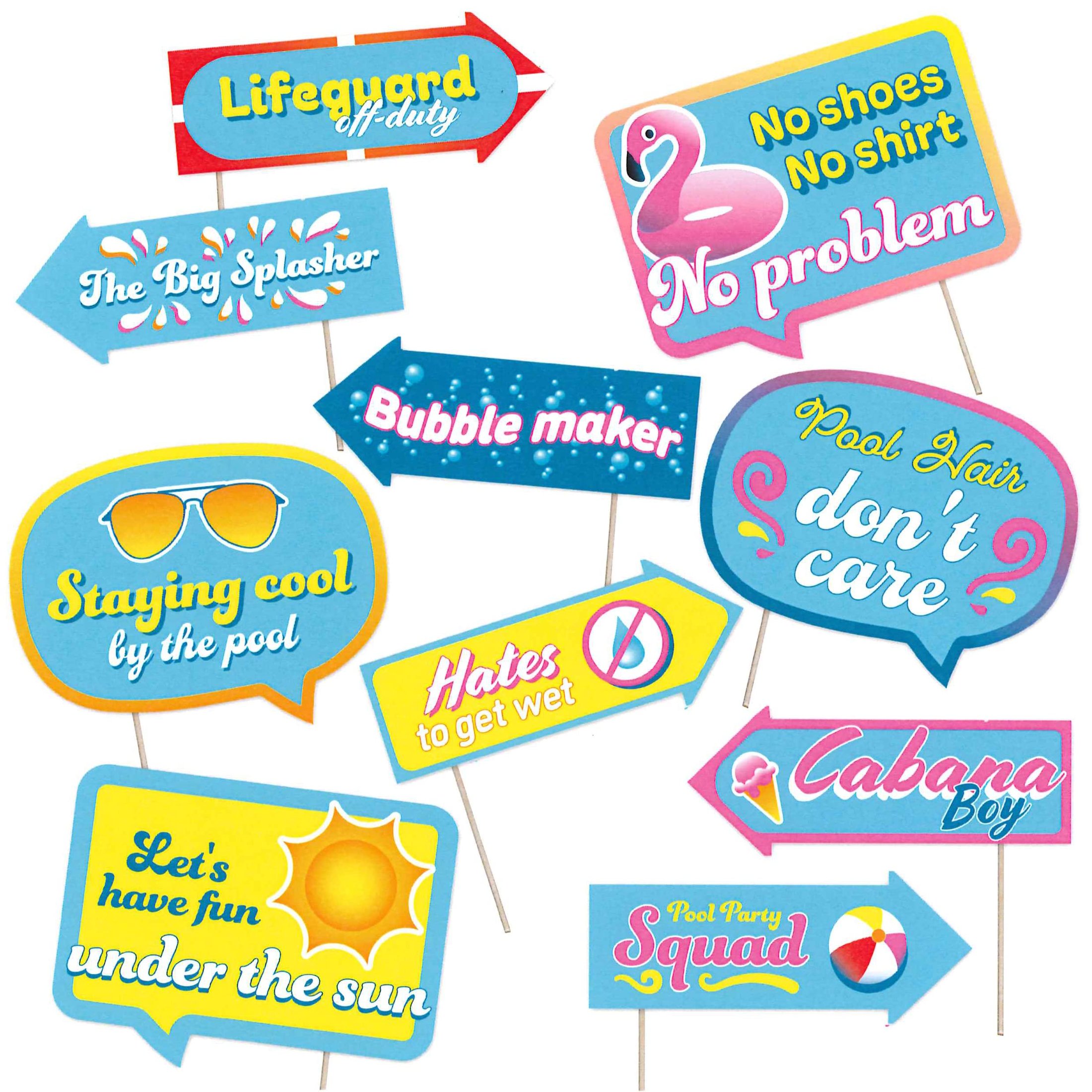 Splash & Snap Pool Party Props - 10 Fun Beach-Themed Selfie Accessories ...