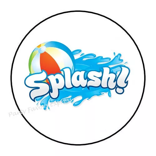 Splash Summer Pool Party Sticker Party Favors Sticker Envelope Seals ...