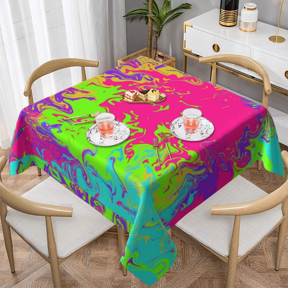 Splash Tablecloth Abstract Art Print Graphic Table Cover For Events ...