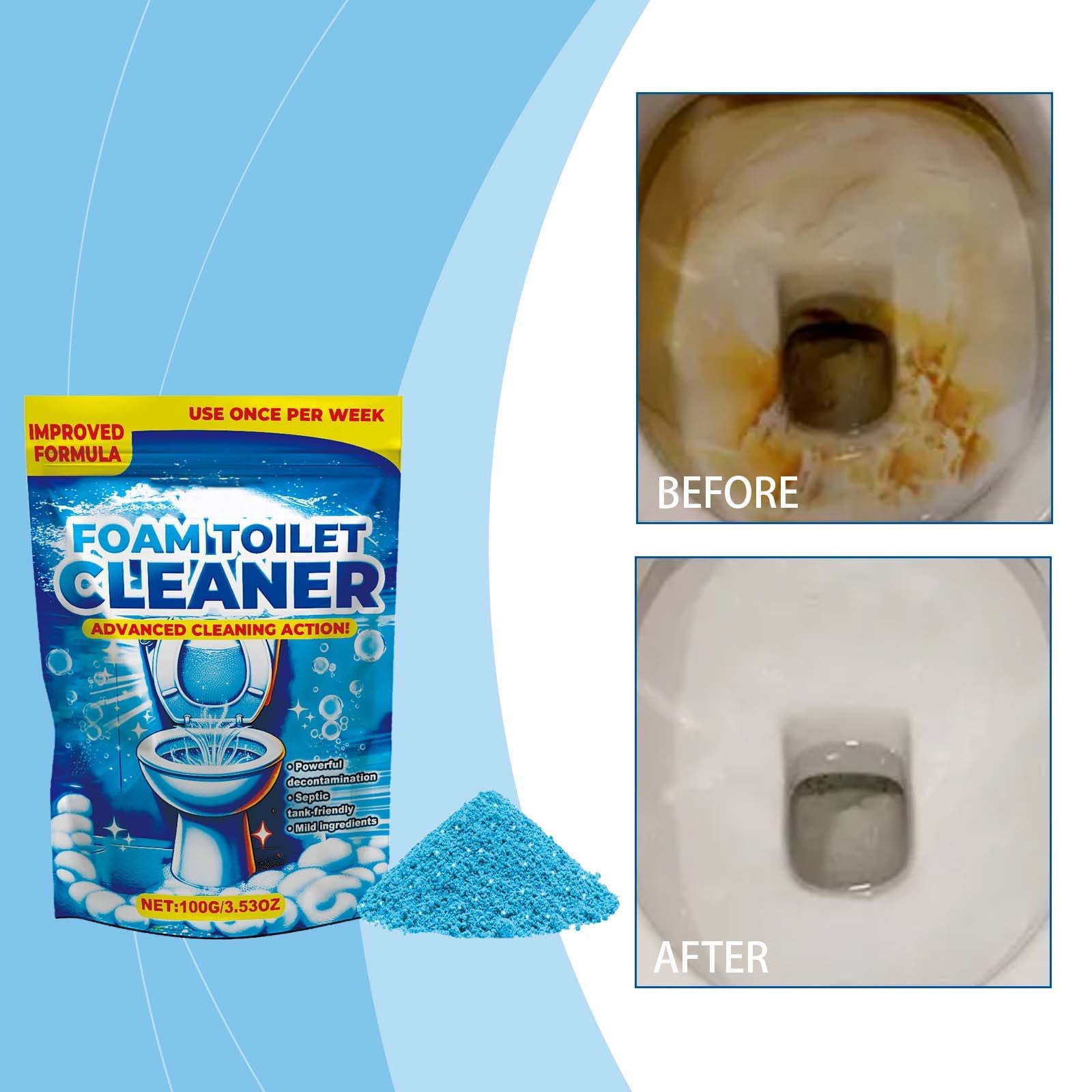 Vuyungers Splash Toilet Bowl Cleaner, 2PCS Foaming Powder, Deep ...