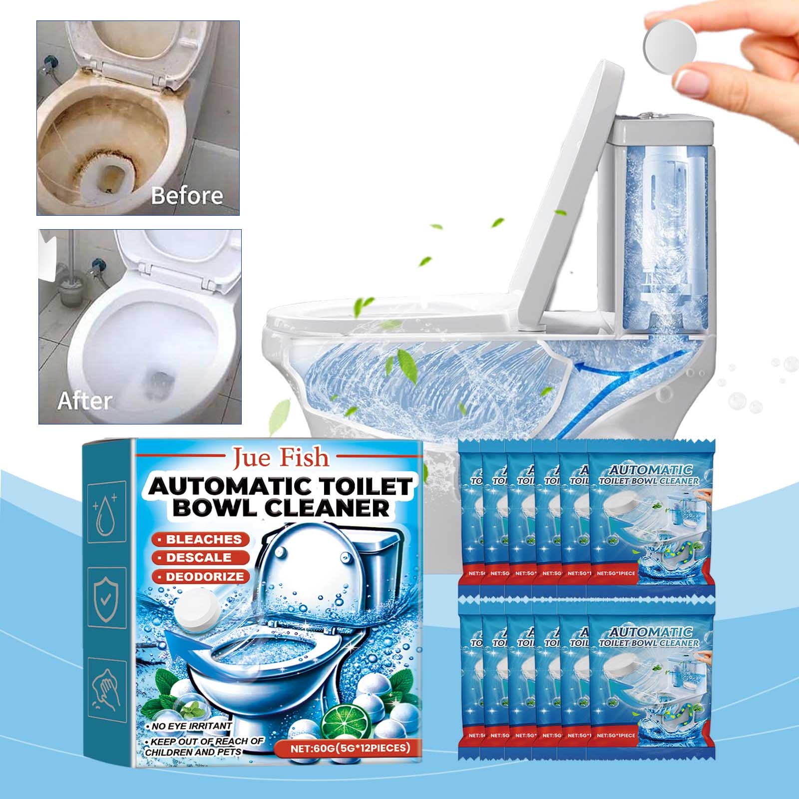 Splash Toilet Cleaner, Self Activating Miracle Powder for Toilet Bowl ...