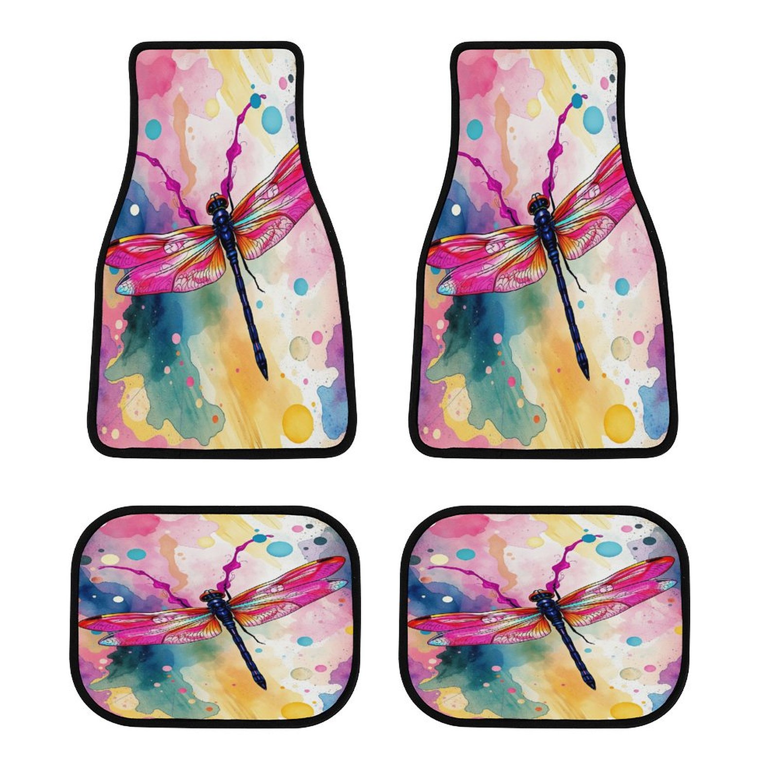 Splashing Ink Dragonfly Car Floor Mats 4 Pieces Car Floor Mats Full Set ...