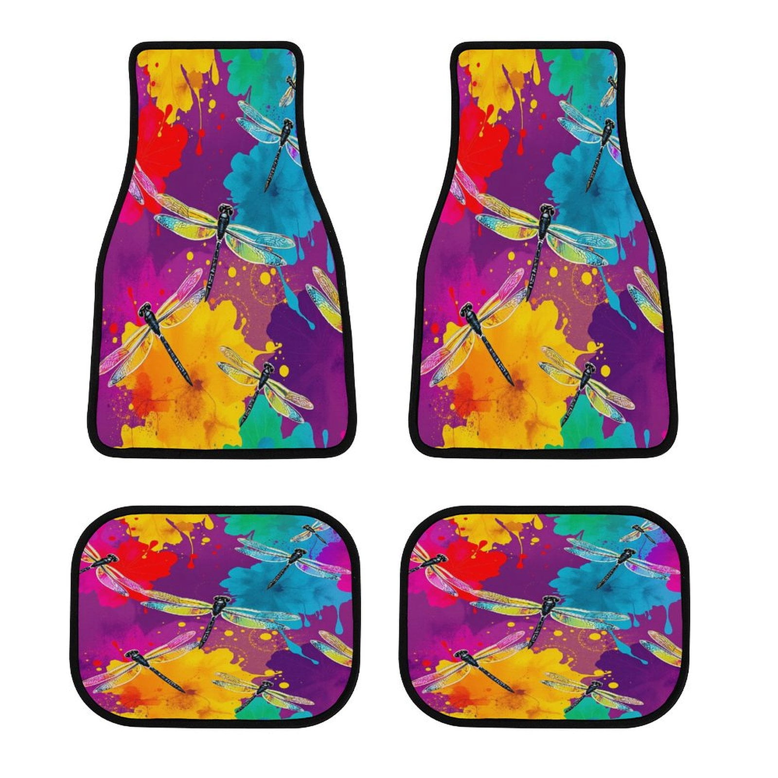 Splashing Ink Dragonfly Car Floormat Heavy Duty Front Rear Floor Mats ...