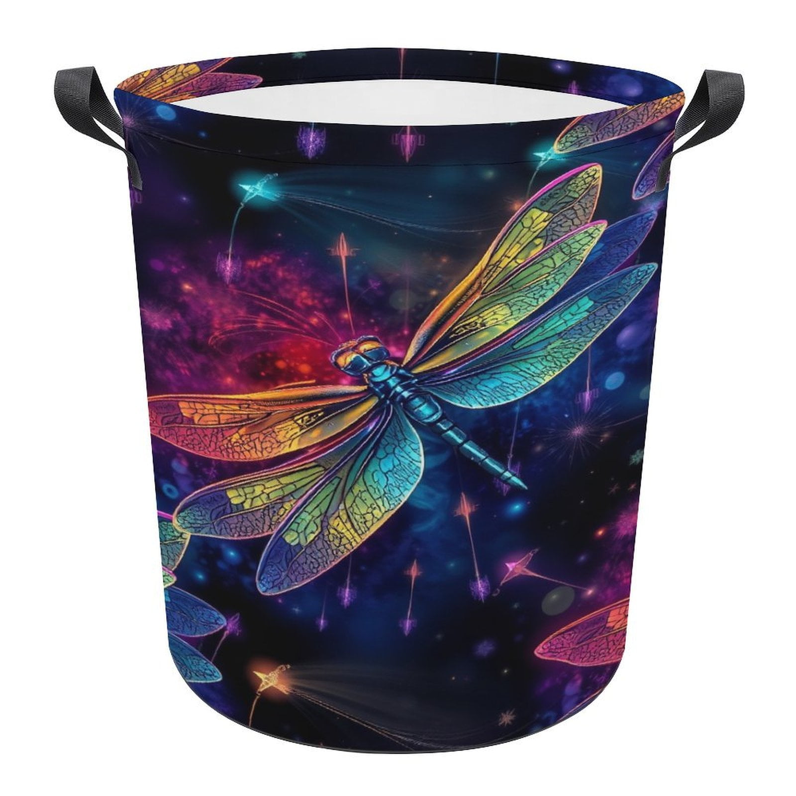 Splashing Ink Dragonfly Folding Laundry Basket Storage Bin Large Hamper Collapsible Clothes Toy ...