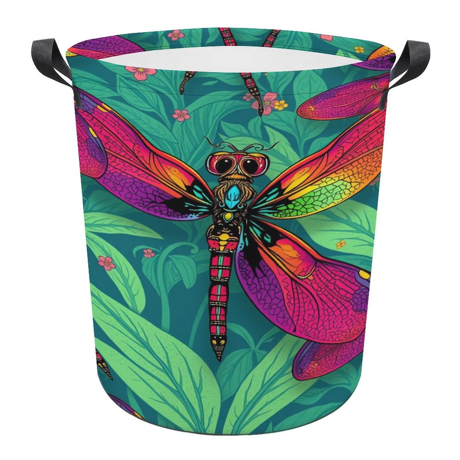 Splashing Ink Dragonfly Laundry Basket Foldable Physical Culture Clothes Hamper for Baby Kids ...