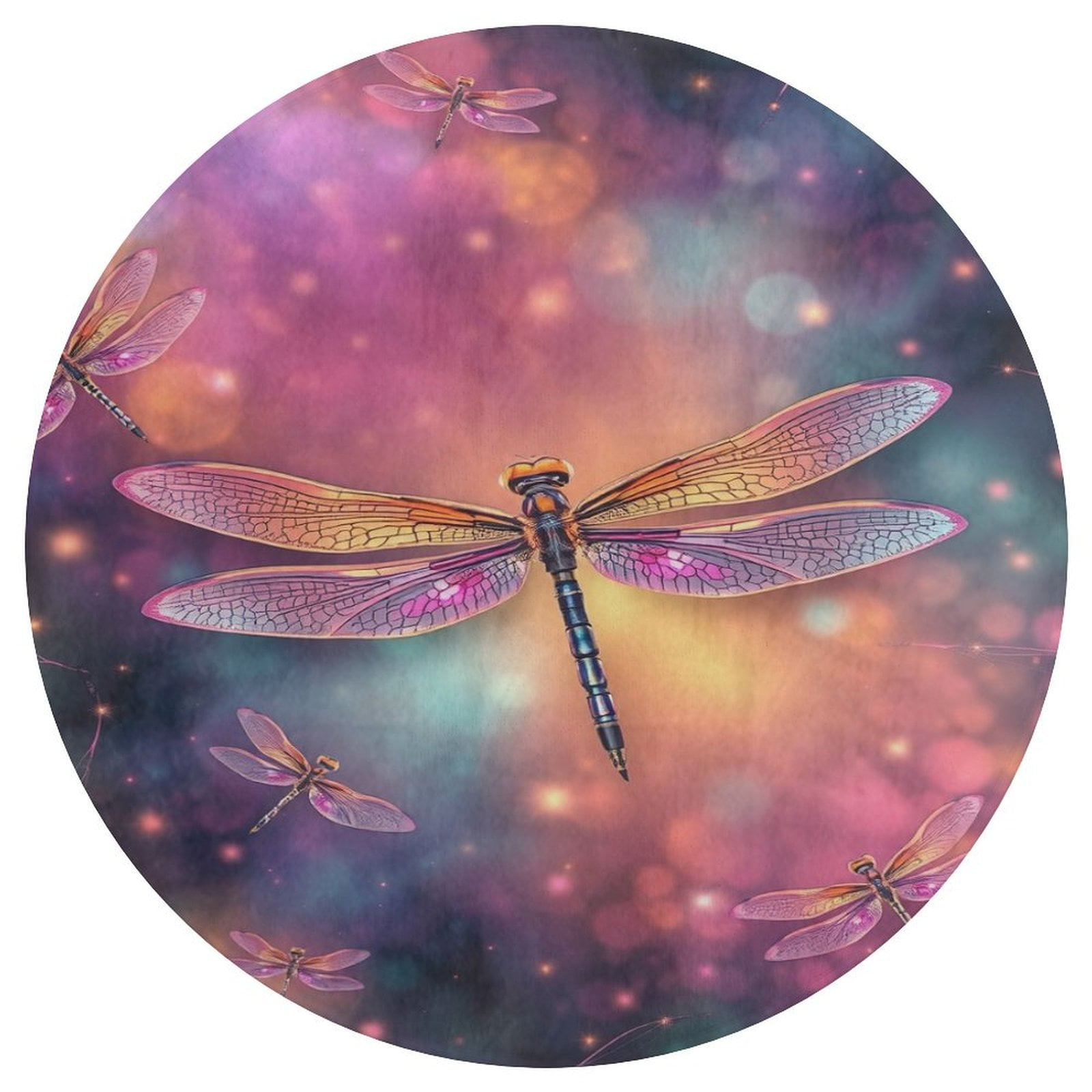Splashing Ink Dragonfly Round Carpet Living Room Carpet Modern And ...