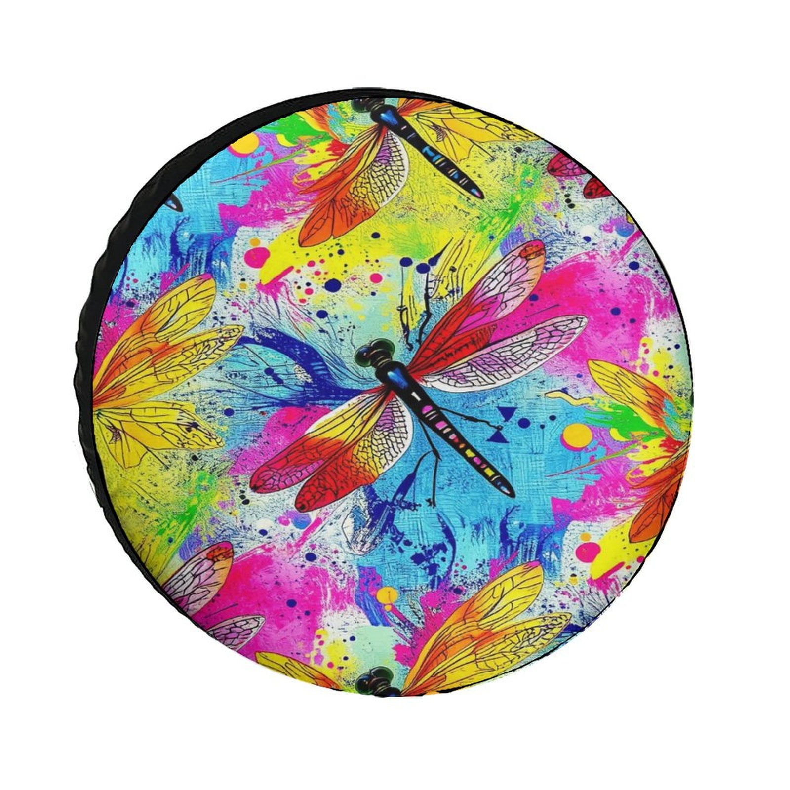 Splashing Ink Dragonfly Spare Tire Cover Universal Waterproof Dust ...