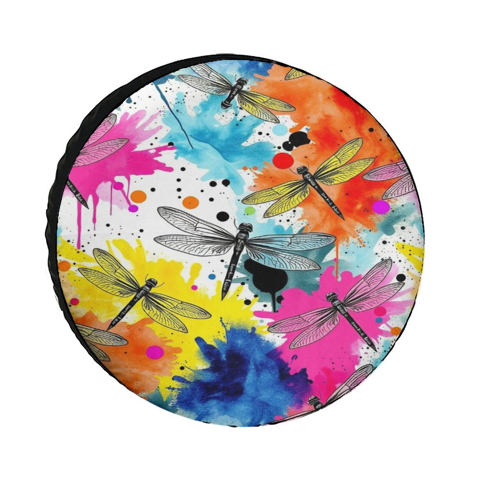 Splashing Ink Dragonfly Spare Tire Cover Weatherproof Wheel Camper ...