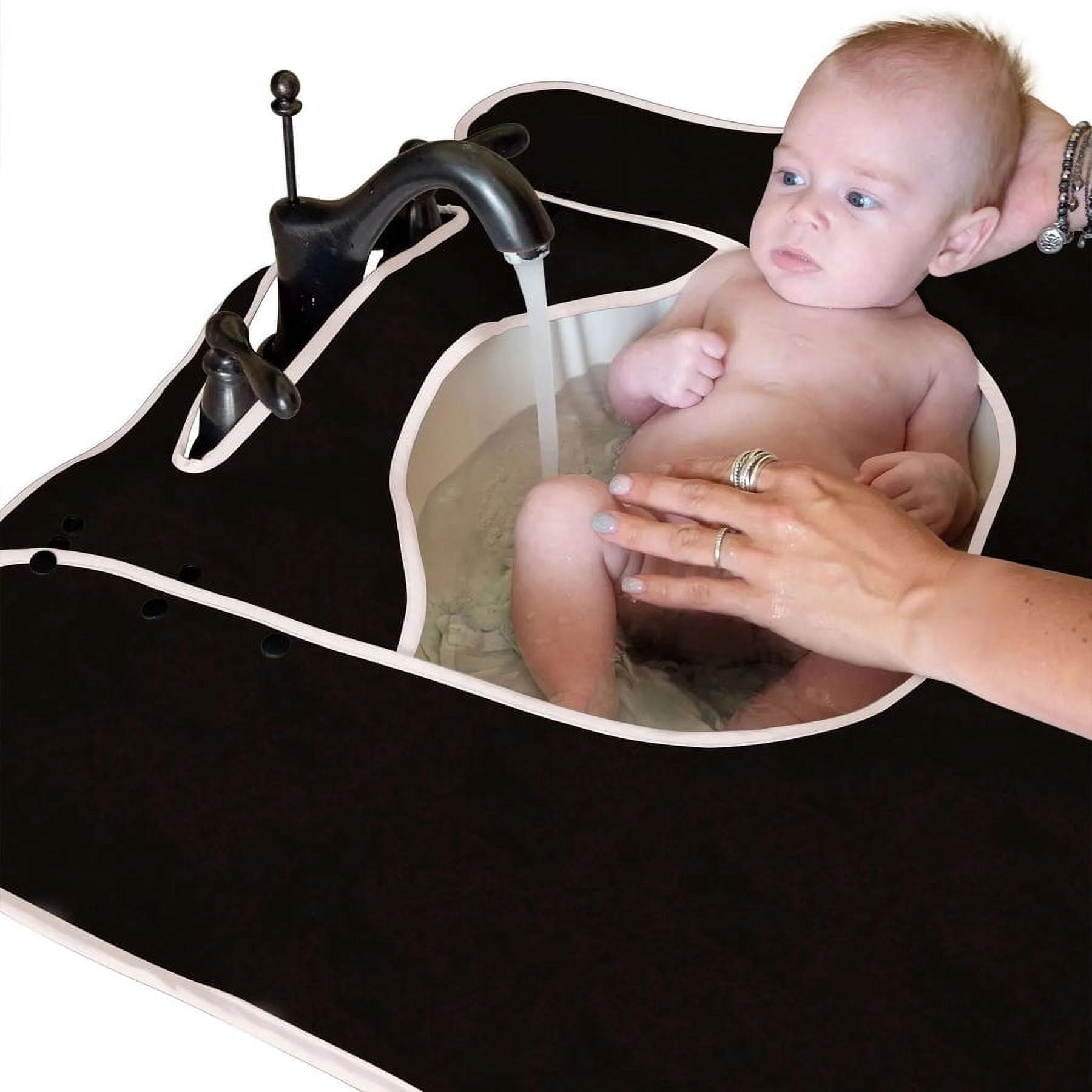 Splashpad Baby Bath Sink Splash Guard, Adaptable Size, Black - Walmart.com
