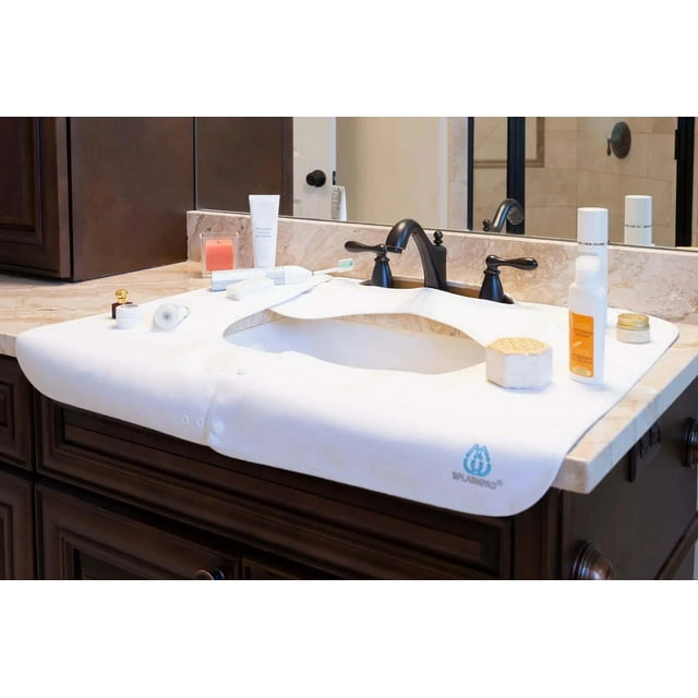 Splashpad Bathroom Sink Splash Guard, Adaptable Size, White - Walmart.com