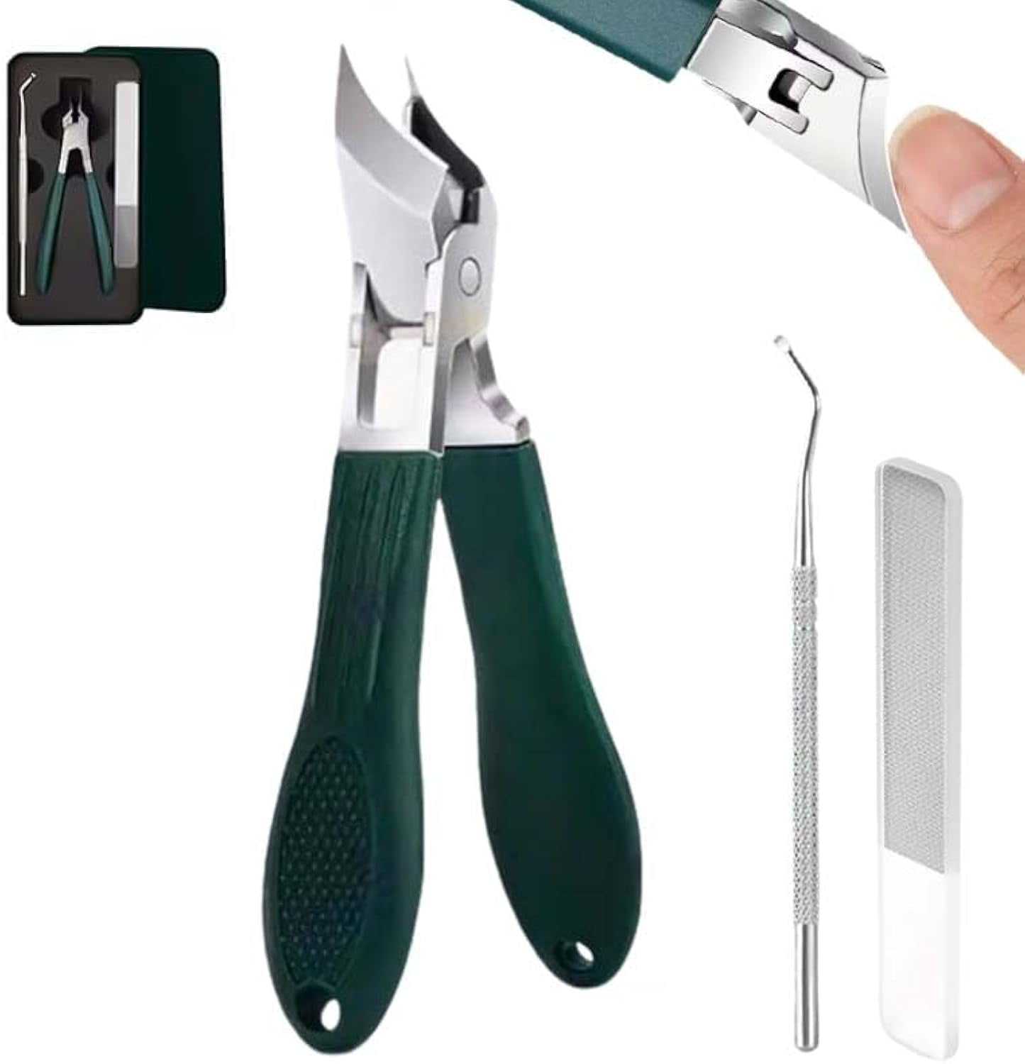 Splashproof 25° Beveled Edge Nail Clippers 3-Piece Set, 2025 New Wide ...