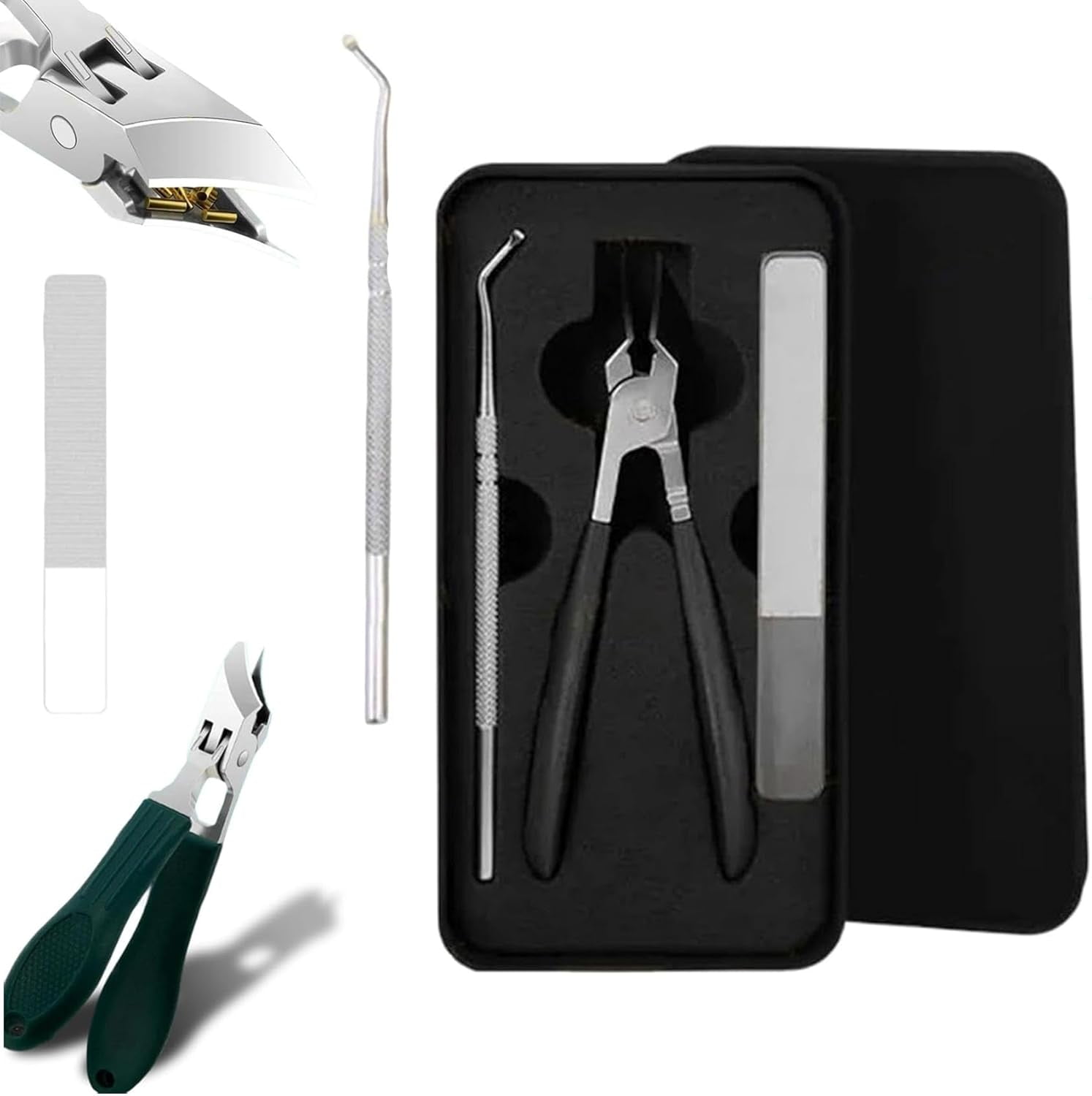 Splashproof 25° Beveled Edge Nail Clippers 3-Piece Set, Long Handle ...