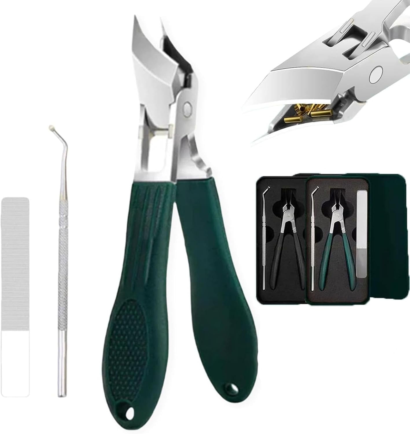 Splashproof 25° Beveled Edge Nail Clippers 3-Piece Set, Long Handle ...