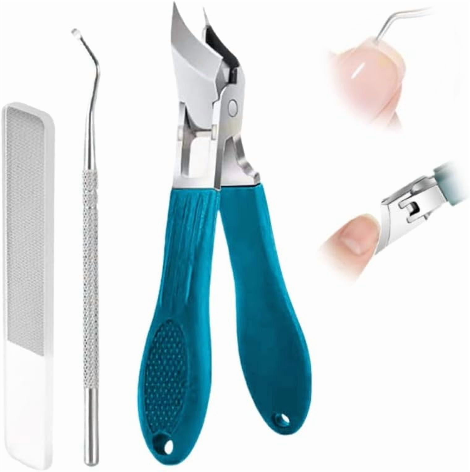 Splashproof 25° Beveled Edge Nail Clippers 3-Piece Set, Long Handle ...