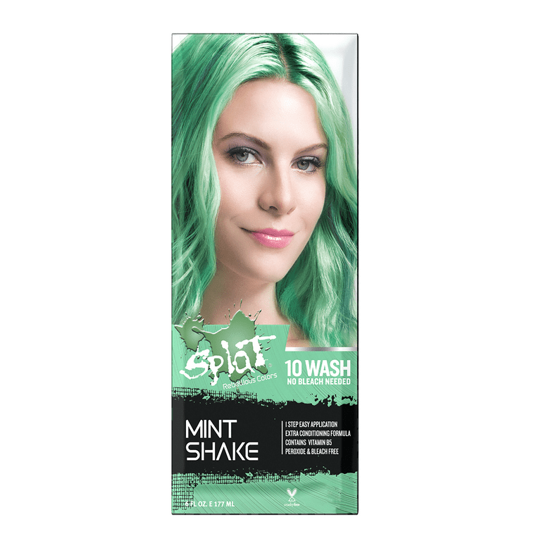 Splat 10 Wash Mint Shake Hair Color No Bleach Temporary Green Hair Dye Walmart