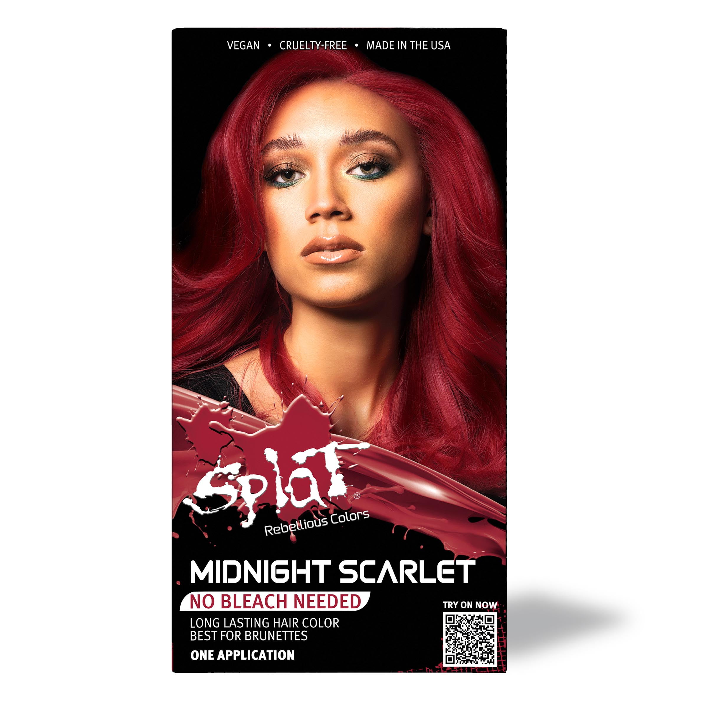 Splat 30 Wash Semi-Permanent Midnight Scarlet Hair Color, No Bleach ...