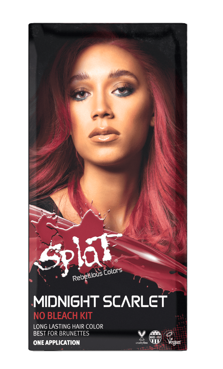Splat 30 Wash Semi-Permanent Midnight Scarlet Hair Color, No Bleach ...