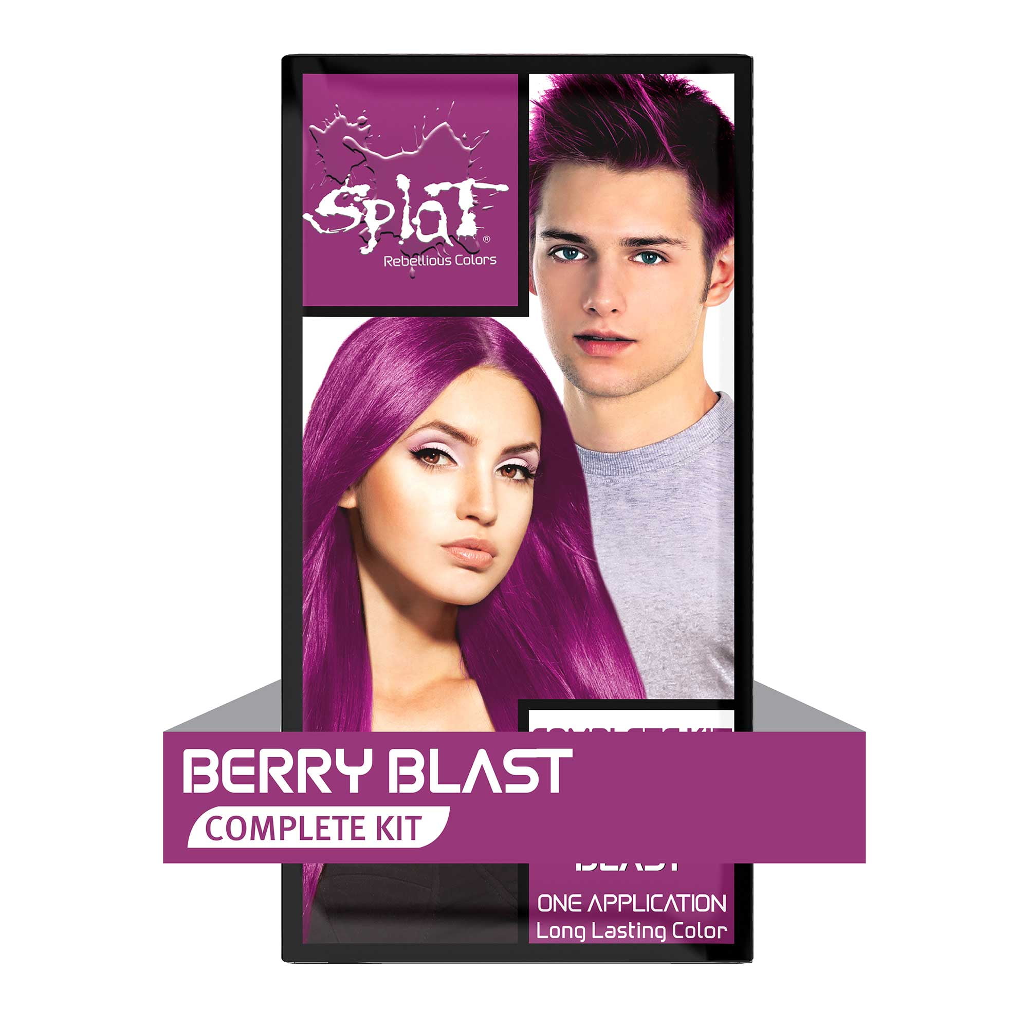 Splat Berry Blast Hair Color Kit, Unisex Semi-Permanent Magenta Pink ...