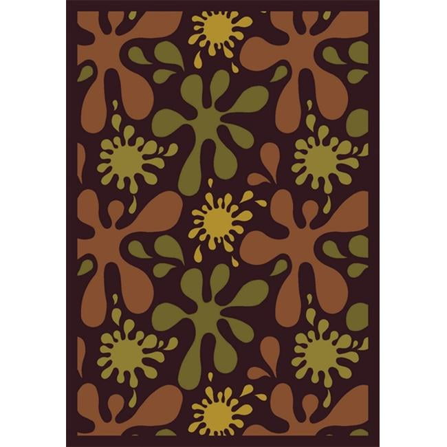 Splat Burgundy 3 ft.10 in. x 5 ft.4 in. WearOn Nylon Machine Tufted ...